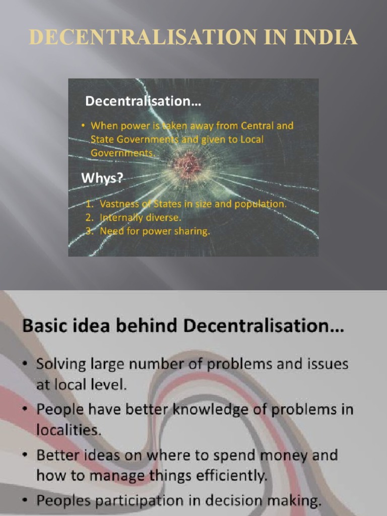 Class 10 Social Science PPT Project Decentralisation in India | PDF