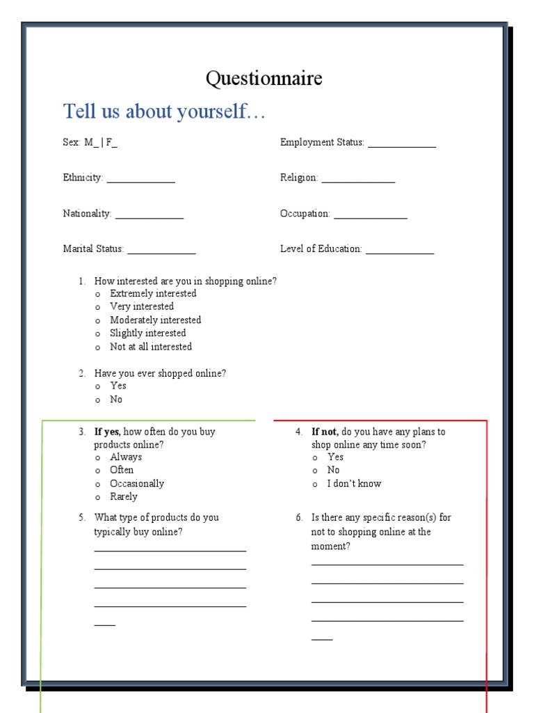 Questionnaire - Entrep U2 Joel S. | PDF | Online Shopping | E Commerce