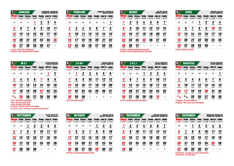 Indonesian Calendar 2020: Key Dates & Events | PDF