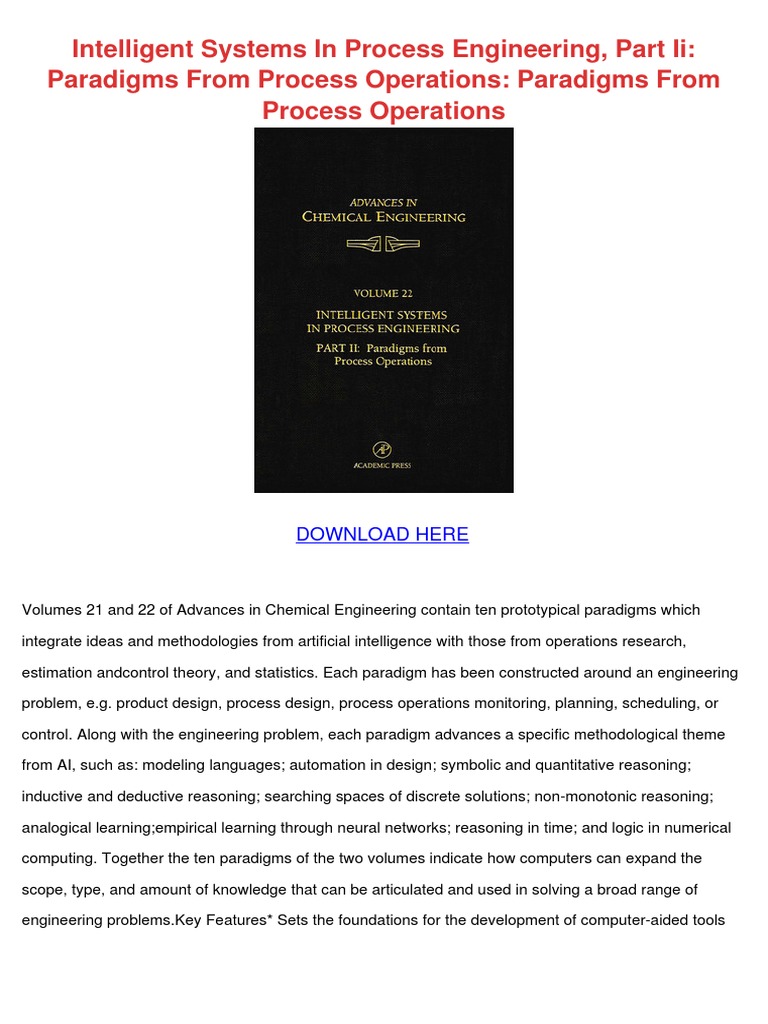 Intelligent Systems in Process Engineering Part II Paradigms From ...