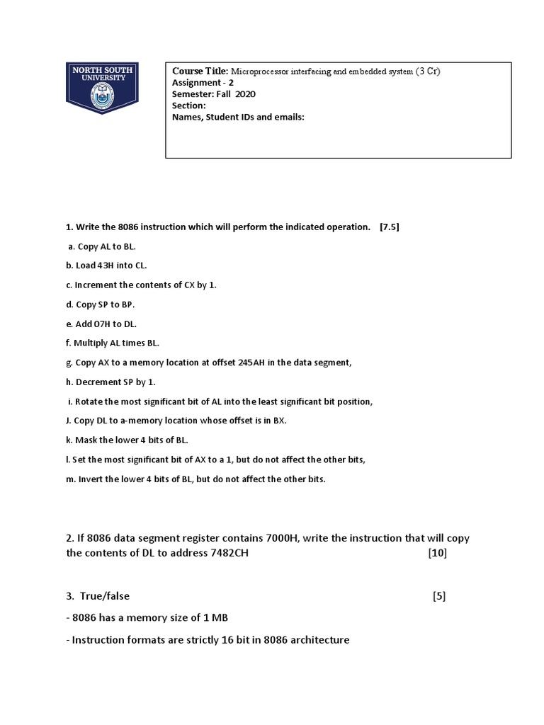 Assignment 2 Question | PDF