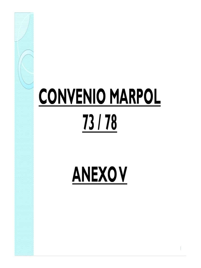 Marpol Anexo 5 | PDF | Pescado como alimento | Residuos