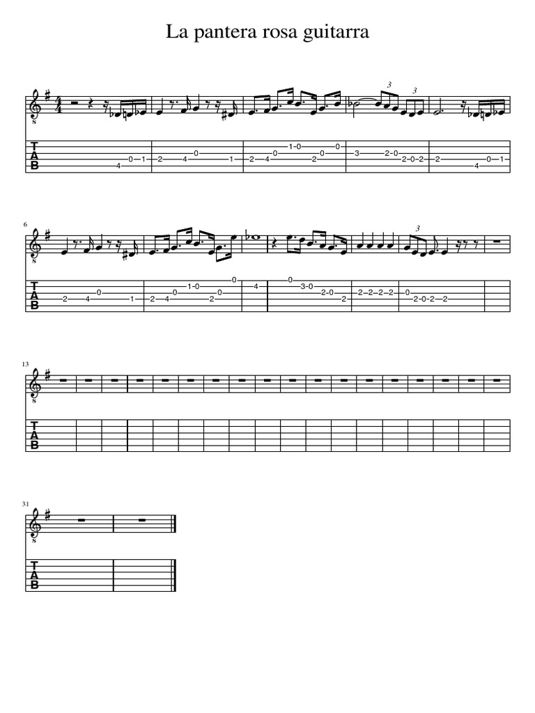La Pantera Rosa Guitarra | PDF