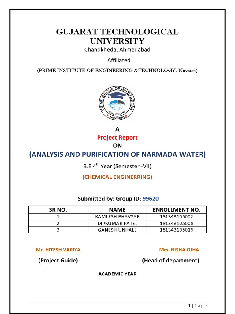 GTU PROJECT 7thSEM | PDF | Water Purification | Magnesium