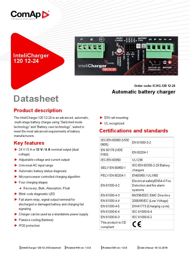 InteliCharger 120 12-24 Overview | PDF | Battery Charger | Power Supply