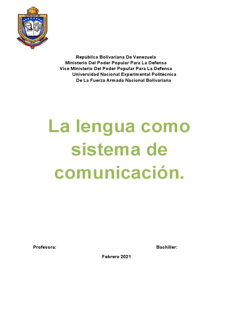 La Lengua Como Sistema de Comunicacion | PDF | Dialecto | Lingüística