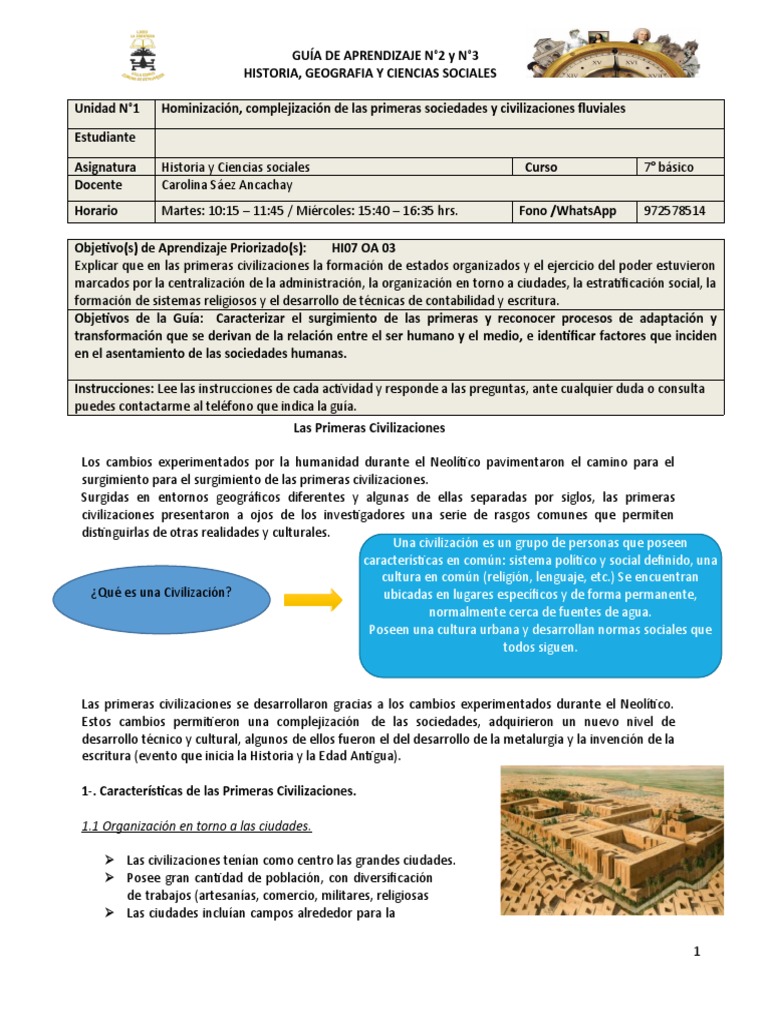 GUIA_2_3_HISTORIA_7°BASICO | PDF | Civilización | Agricultura