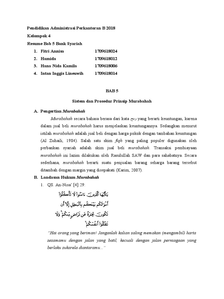 Bab 5 - Sistem Dan Prosedur Prinsip Murabahah | PDF