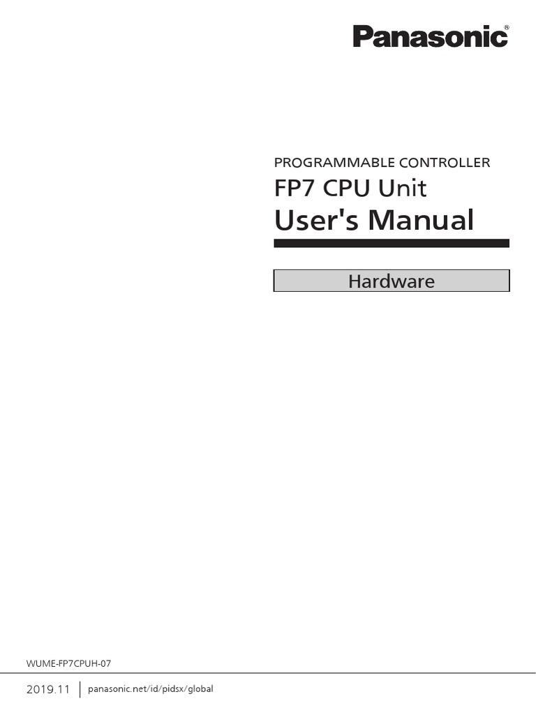 PLC Panasonic FP7 CPS31 | PDF | Power Supply | Input/Output