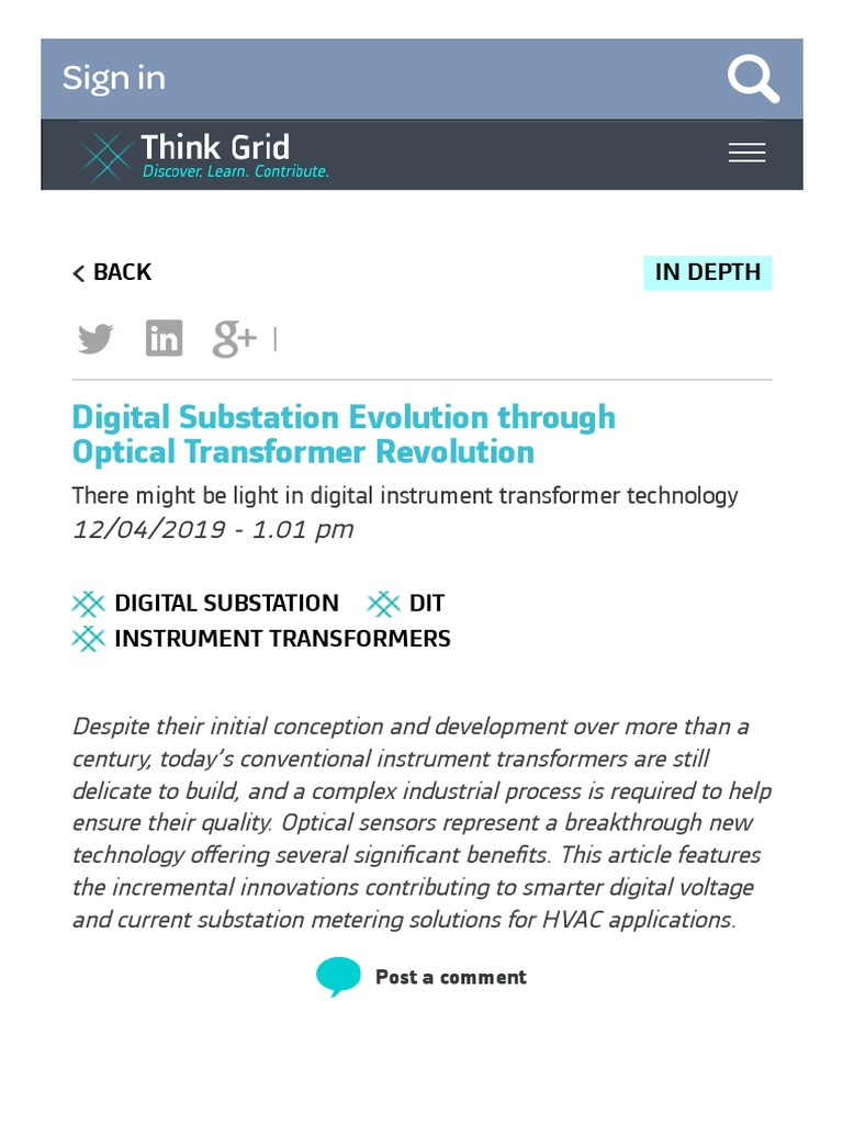 Digital Substation Evolution Through Optical Transformer Revolution ...
