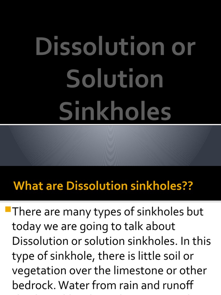 Understanding Dissolution Sinkholes | PDF