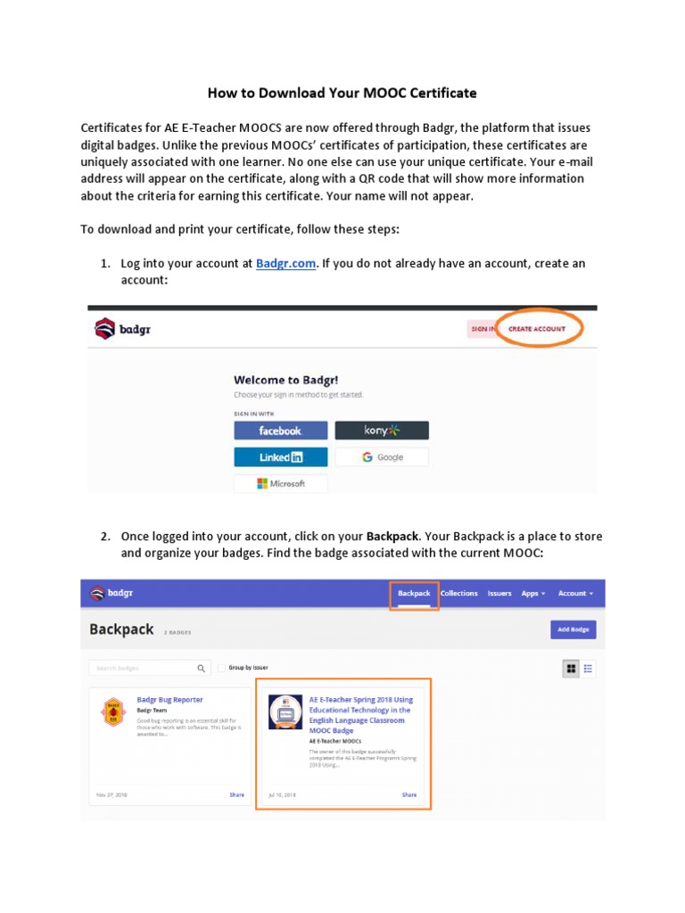 How To Download Your MOOC Certificate 2019 | PDF