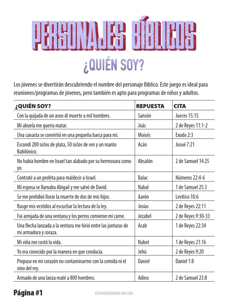 Personajes De La Biblia Para Imprimir