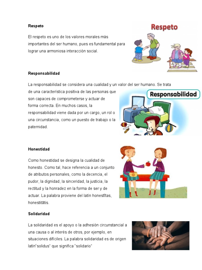 10 Valores Esenciales para Niños | PDF | Tolerancia | Moralidad