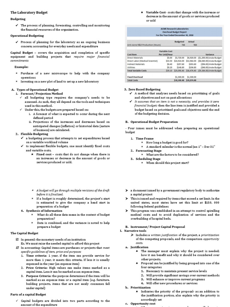 The Laboratory Budget (3rd Long Lec) | PDF | Depreciation | Budget