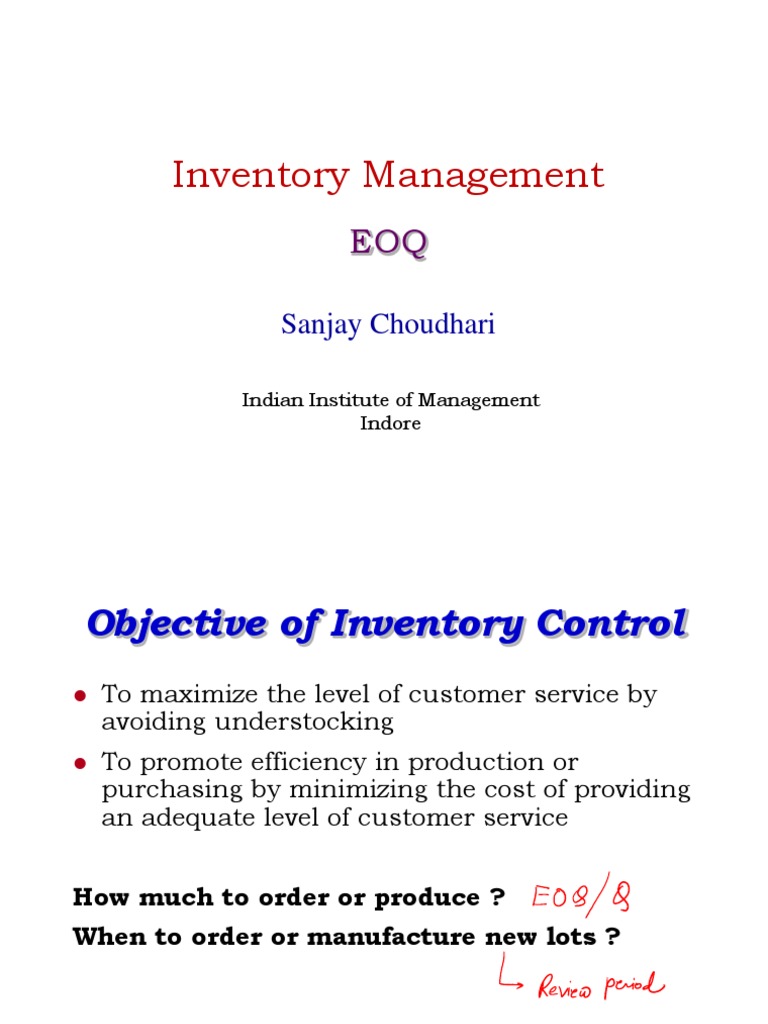 02 Inventory Management EOQ | PDF | Inventory | Business Economics