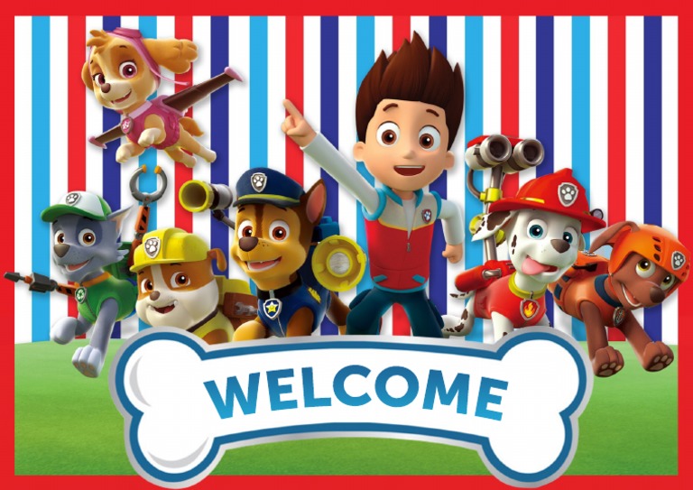 Paw Patrol Welcome Sign Poster Kit Imprimible Gratis | PDF
