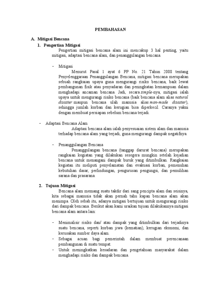 Mitigasi Bencana | PDF