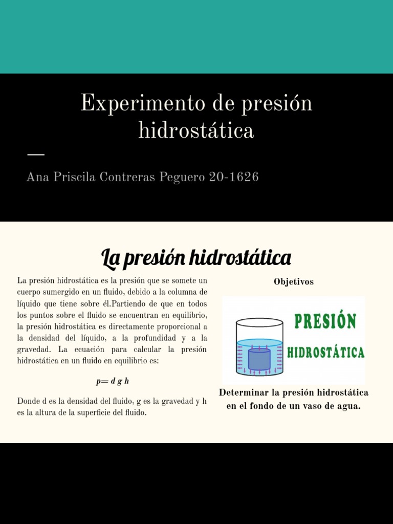 Experimento de Presión Hidrostática | PDF