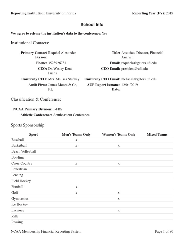 FY 2019 - Florida FRS Report | PDF | National Collegiate Athletic ...