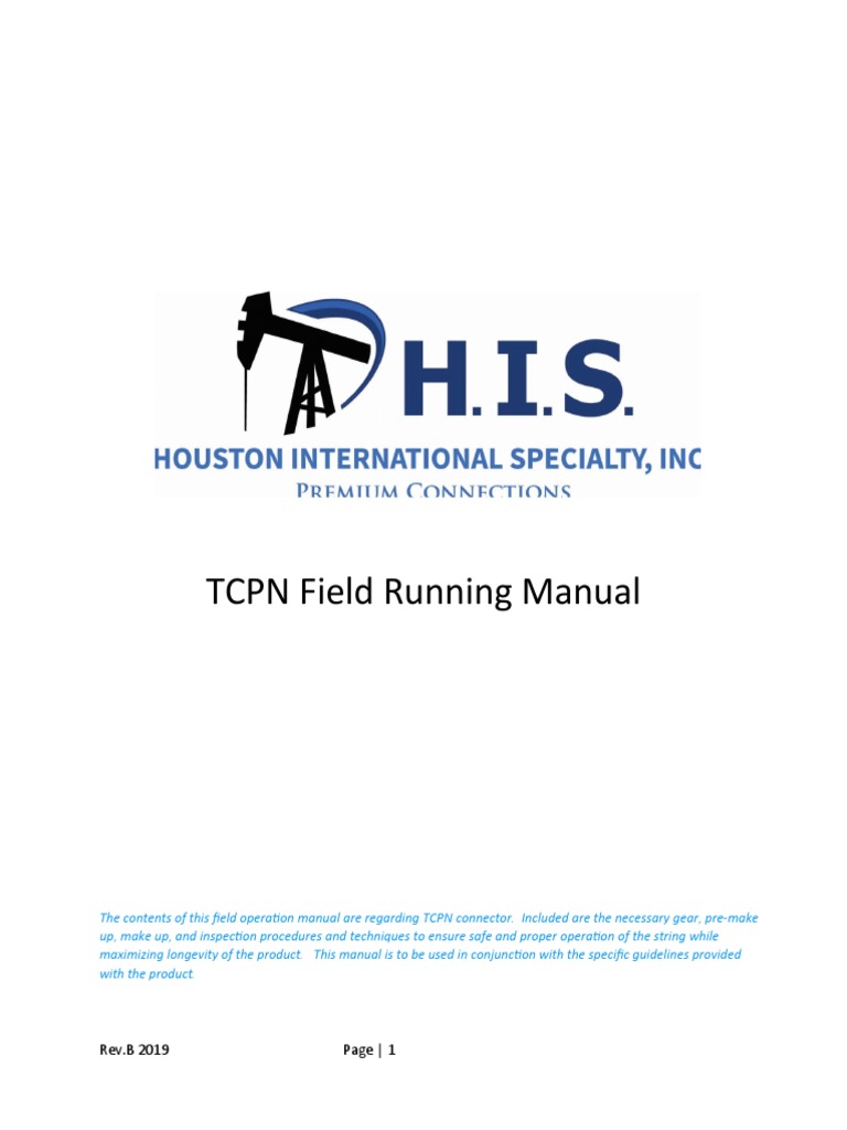 TCPN Running Procedures REV B | PDF | Curve | Pipe (Fluid Conveyance)