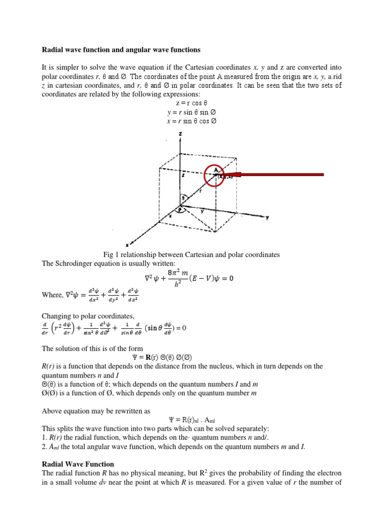 Radial Wave Function And Angular Wave Functions Pdf Atomic Orbital