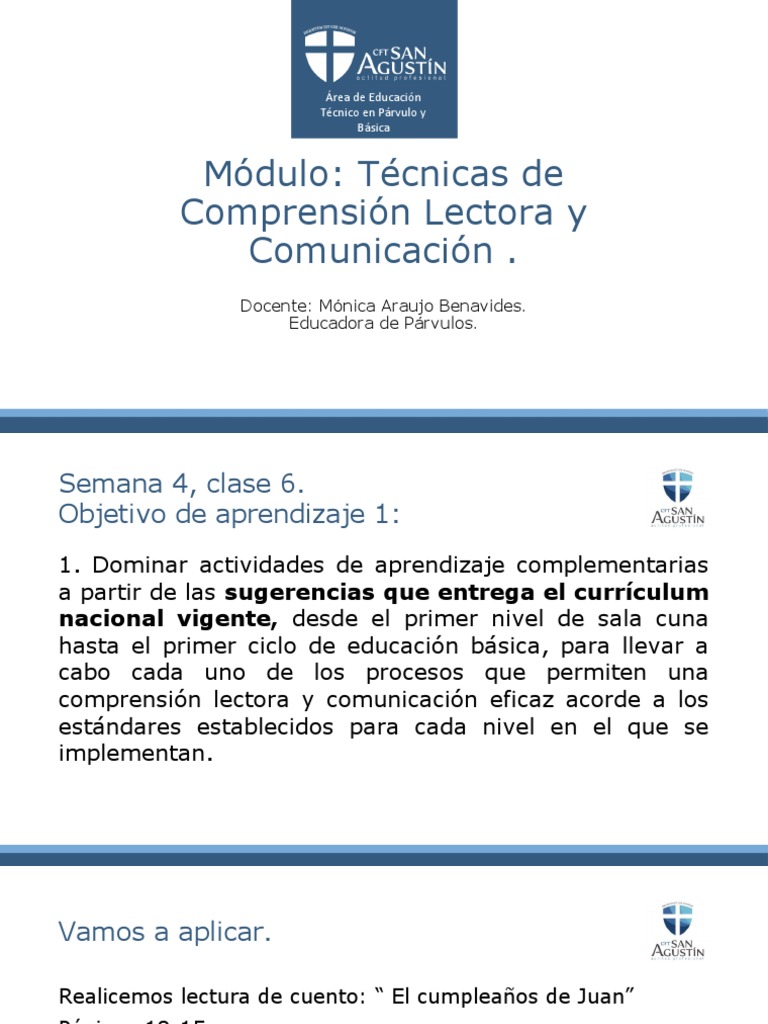 PPT. Clase 6. TCL. | PDF | Comprensión lectora | Maestros