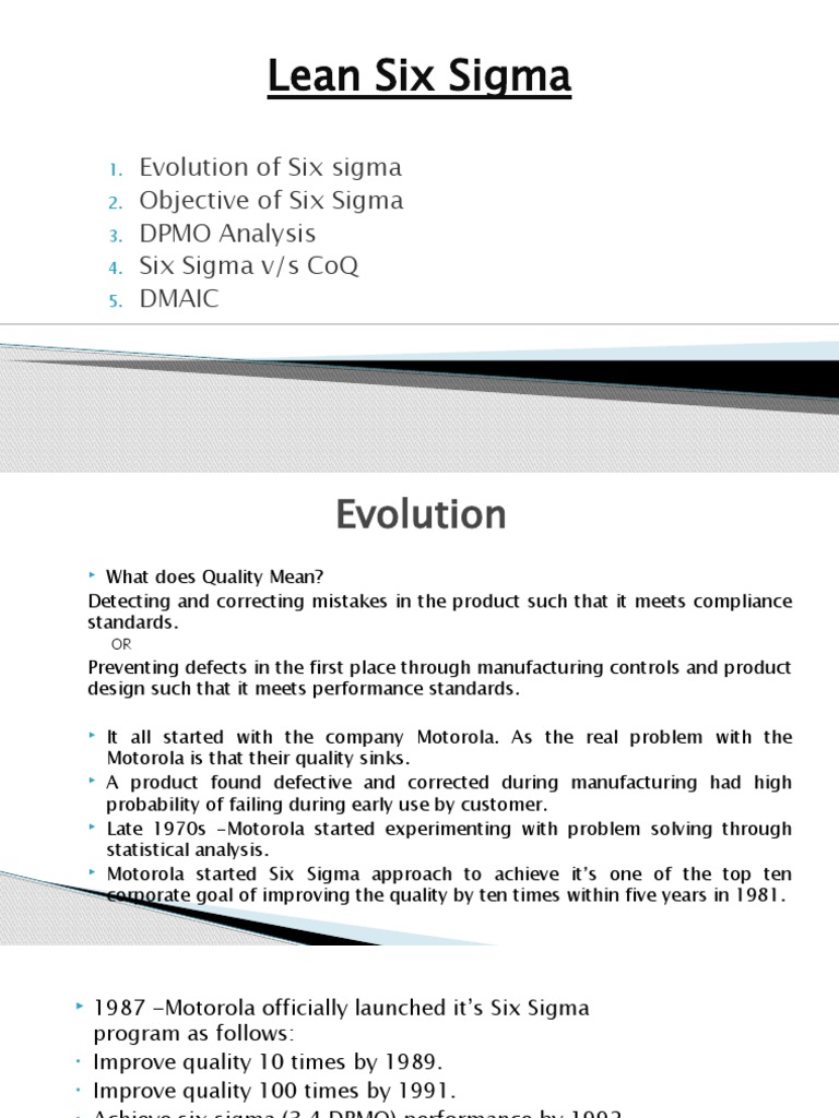 LSS TQM Presentation | PDF | Six Sigma | Business