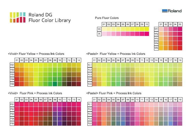 Roland DG Fluor Color Library Chart | PDF