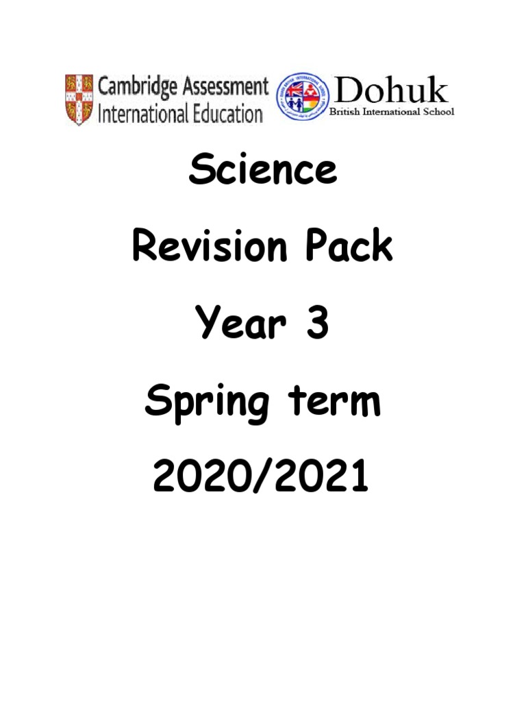 Year 3 Science Revision Pack Spring Term | PDF | Amphibian | Frog