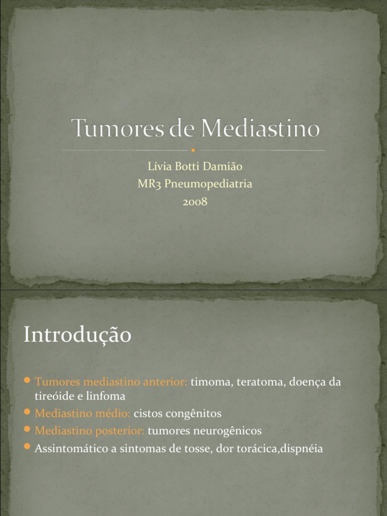 Tumores de Mediastino | PDF | Linfoma | Câncer