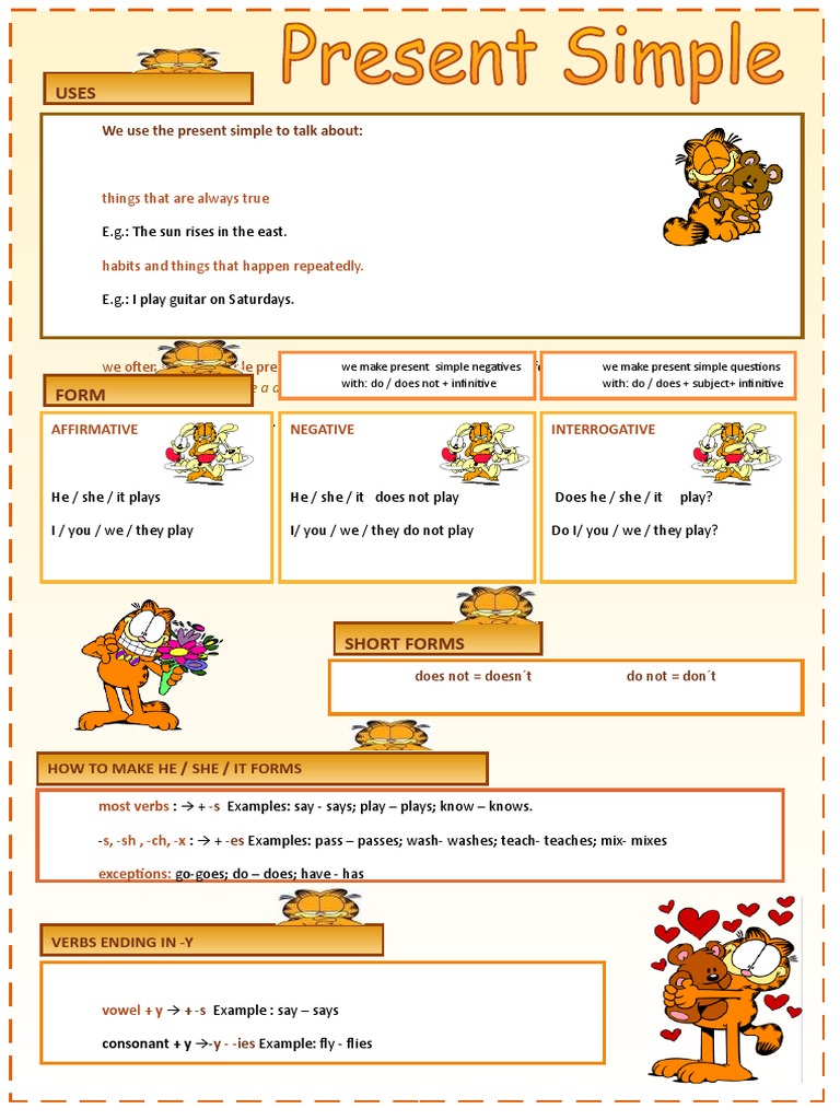 Present Simple Grammar Guide + Exercises | Download Free PDF | Language ...