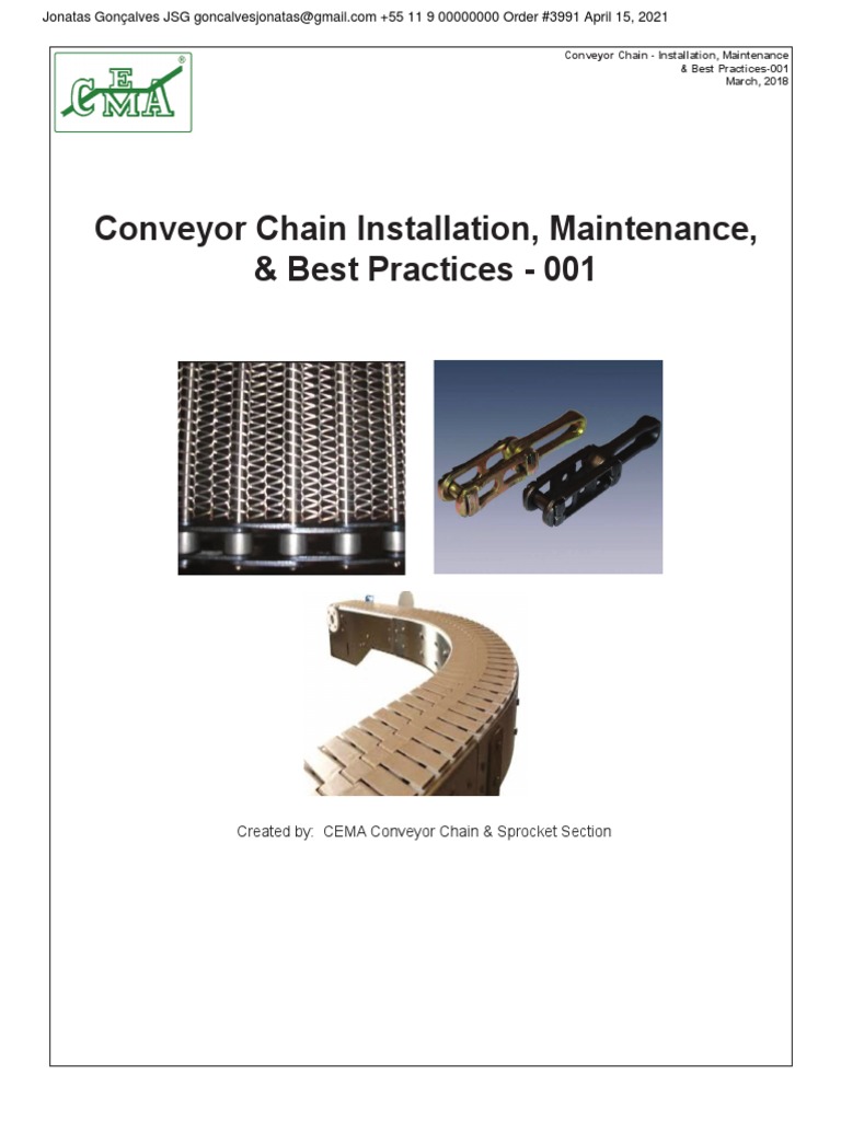 Conveyor Chain Installation, Maintenance, & Best Practices - 001 | PDF ...