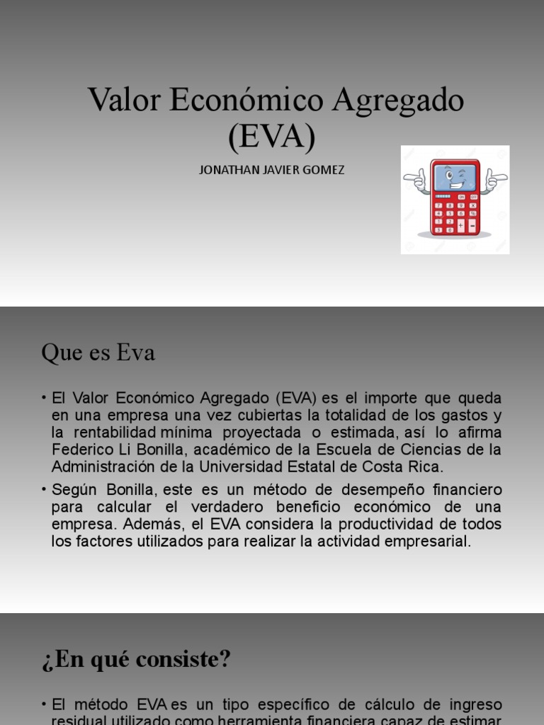 Valor Económico Agregado (EVA) : Jonathan Javier Gomez | PDF ...