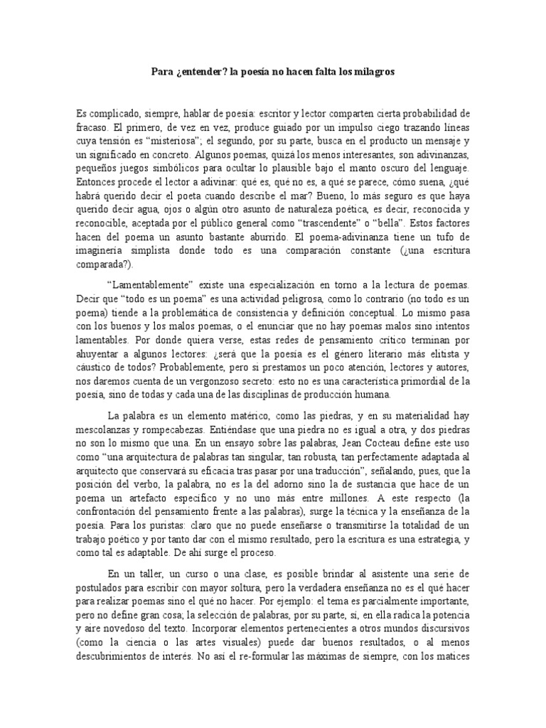 Entendiendo la Poesía: Más Allá del Texto | PDF | Poesía | Science