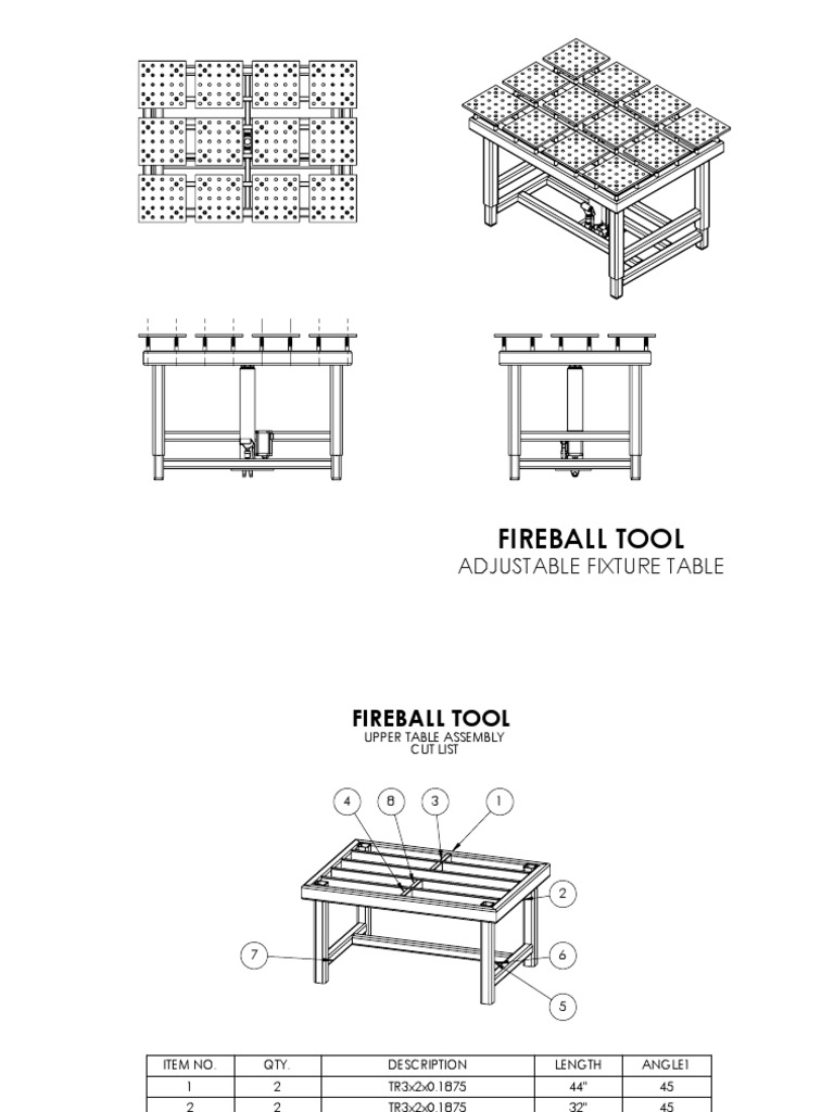 Fireball Tool: Adjustable Fixture Table | PDF | Manufactured Goods ...