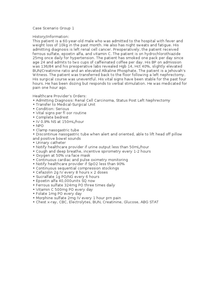 Case Scenario Group 1 | PDF | Gastrointestinal Tract | Stomach
