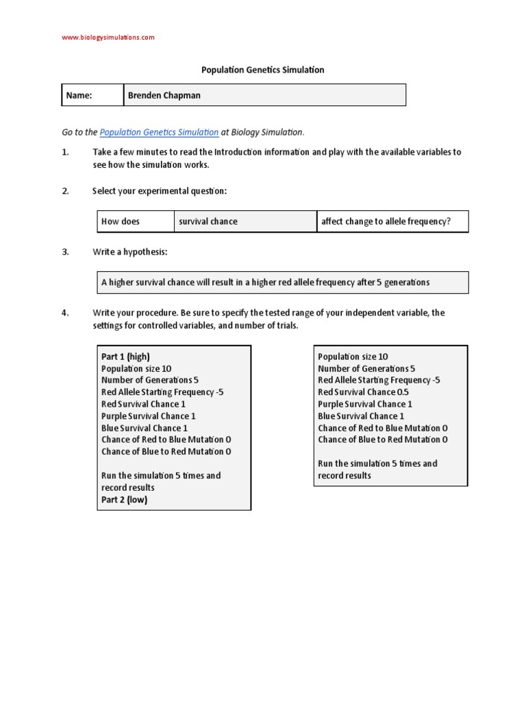 Genetic Drift Simulation in Population Genetics | PDF | Population ...