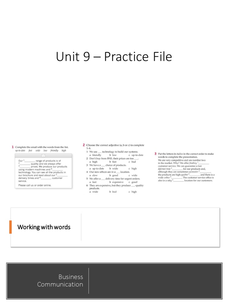 Unit 9 - Practice File | PDF