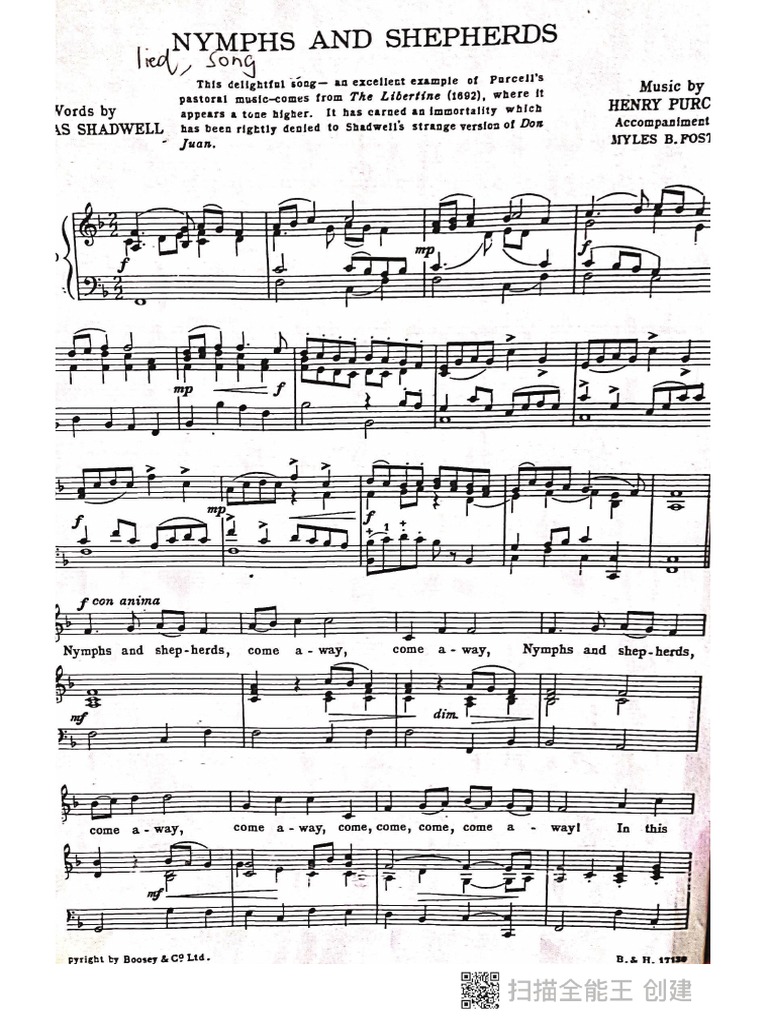 Purcell Nymphs and Shepherds | PDF