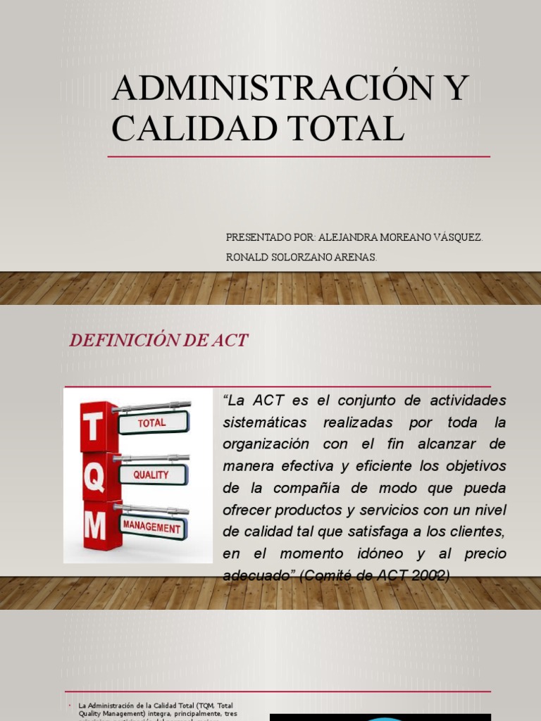 Administracion y Calidad Total | PDF | Calidad (comercial) | Business