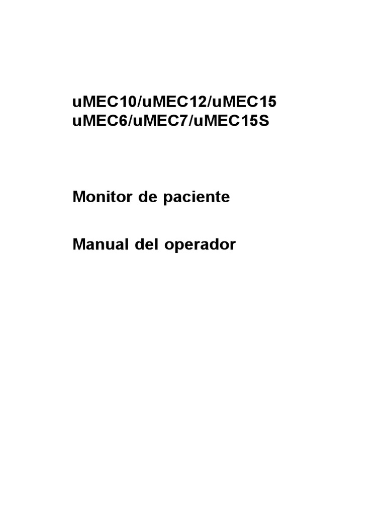 Manual UMEC Series | PDF | Propiedad intelectual | Electrocardiografia