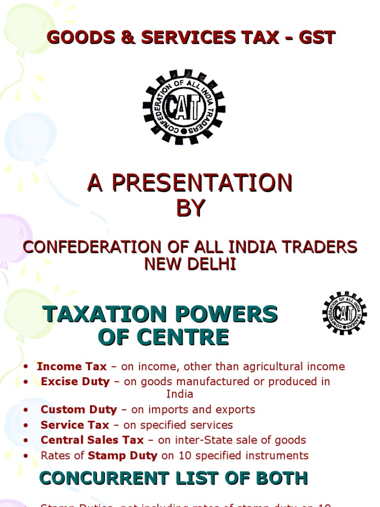 An Overview of the Goods and Services Tax (GST) in India | PDF | Value ...