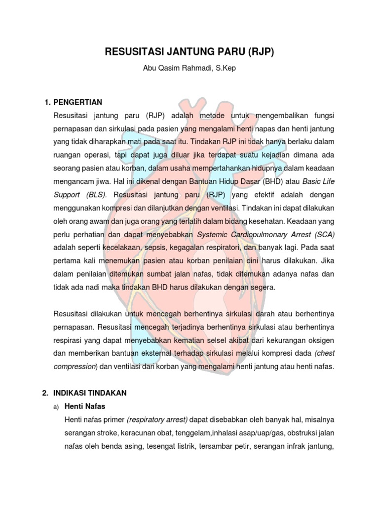Panduan Resusitasi Jantung Paru (RJP) | PDF | Kesehatan Holistik