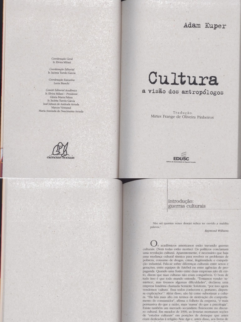 1.cultura A Visão Dos Antropólogos - Adam Kuper | PDF