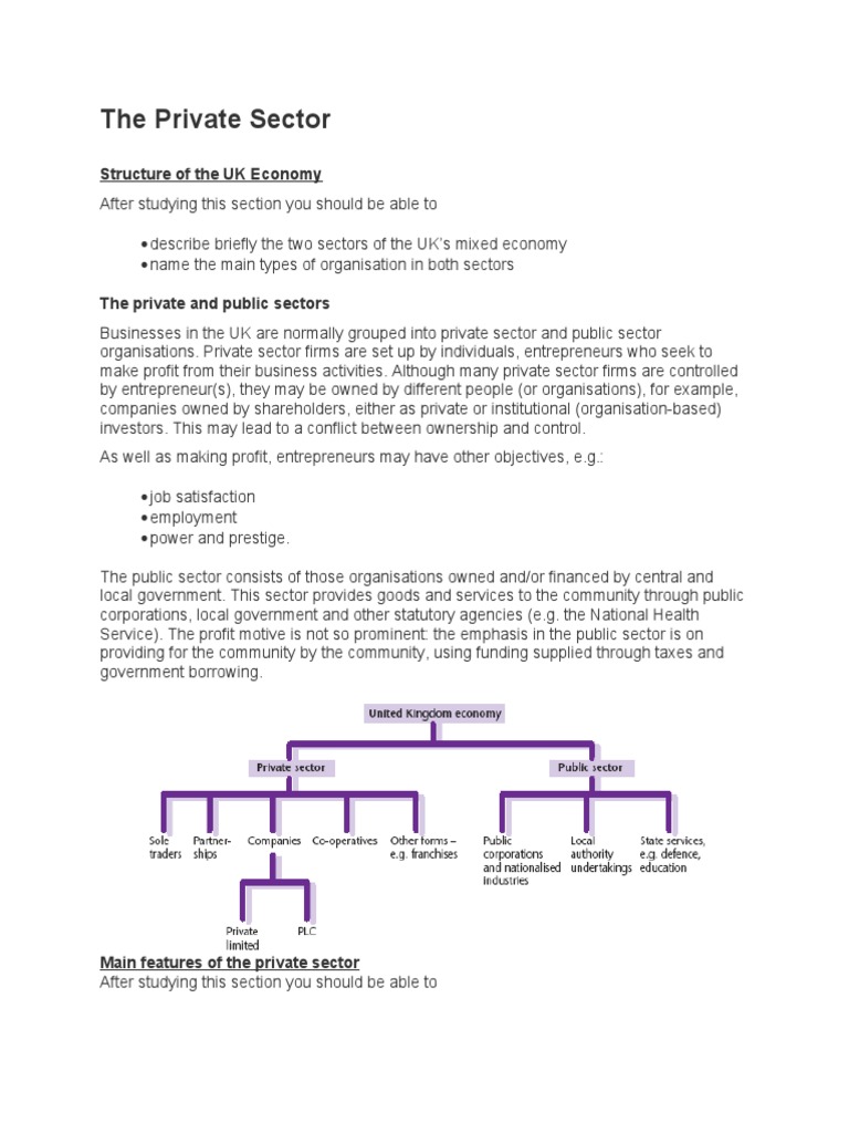The Private Sector: Structure of The UK Economy | PDF | Limited ...