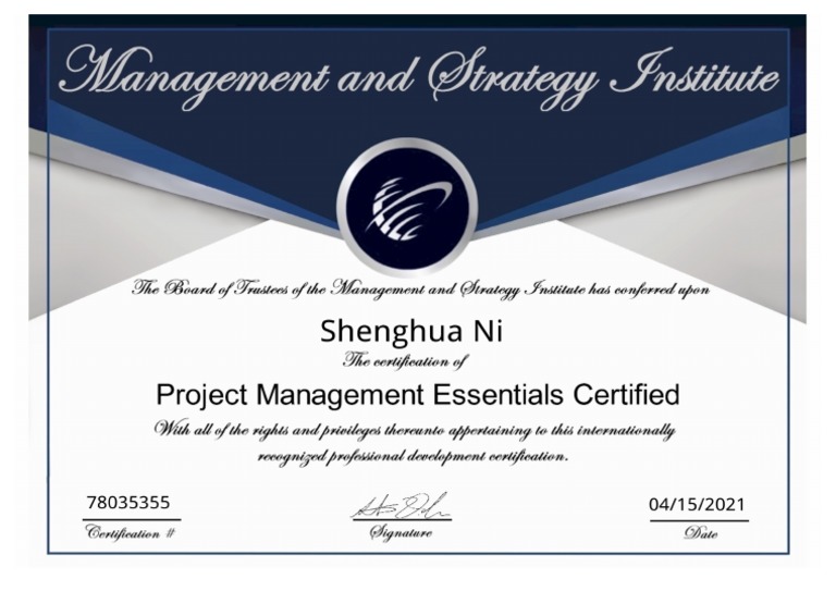 MSI Certificate | PDF