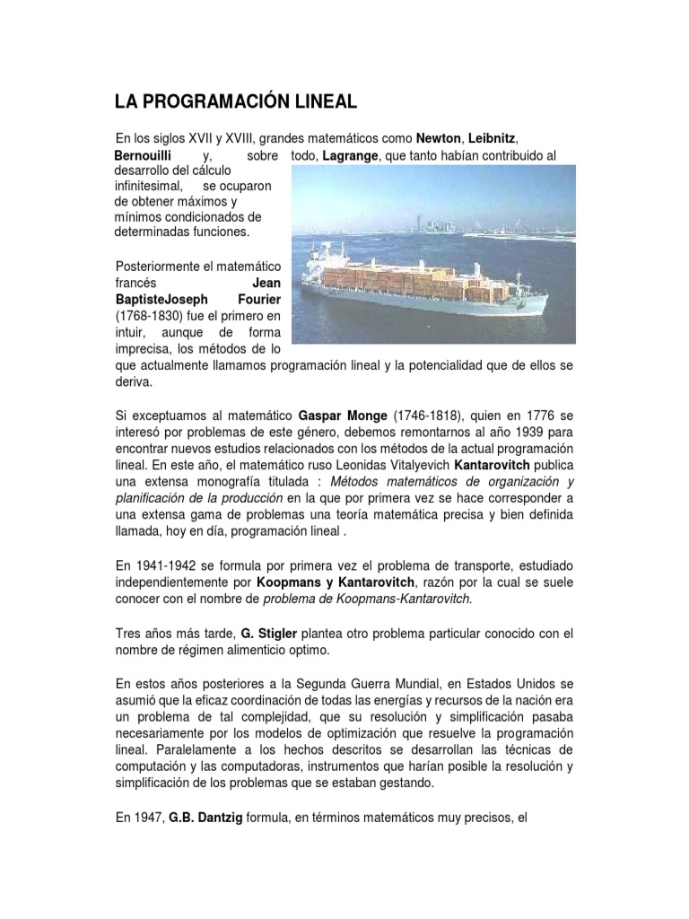 La Programación Lineal - Ejemplos | PDF | Programación lineal ...