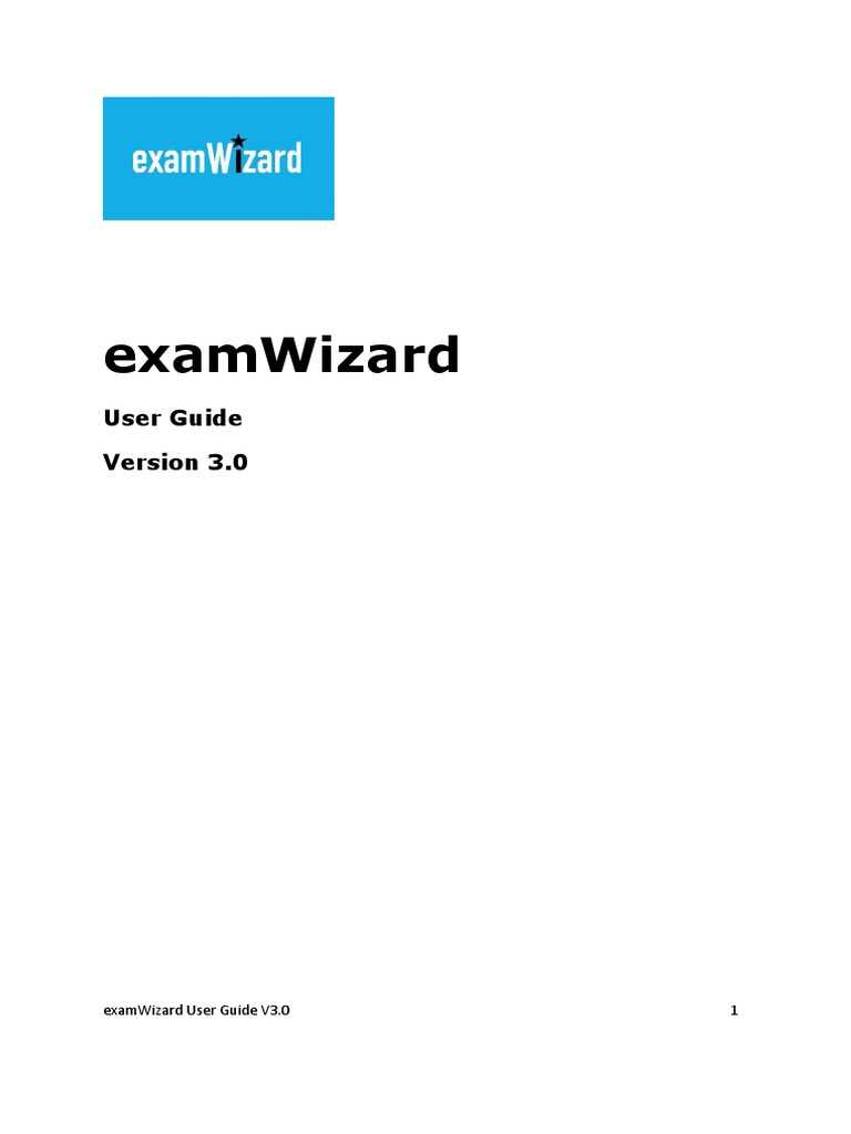 Examwizard: User Guide | PDF | Test (Assessment) | System Software