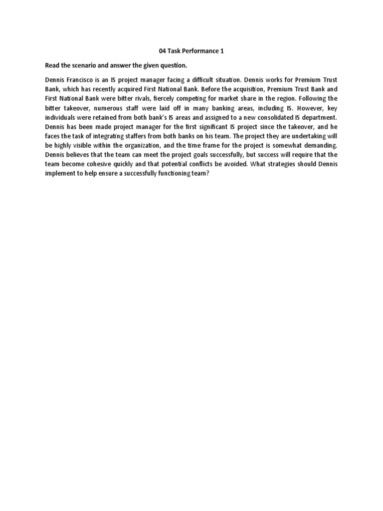 04 Task Performance 1 Read The Scenario and Answer The Given Question | PDF